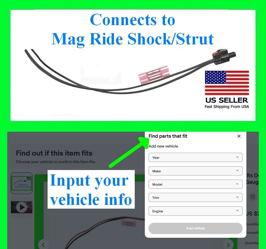 fits Chevrolet GMC Mag Ride Shock Strut Connector Plug Pigtail Wiring ...