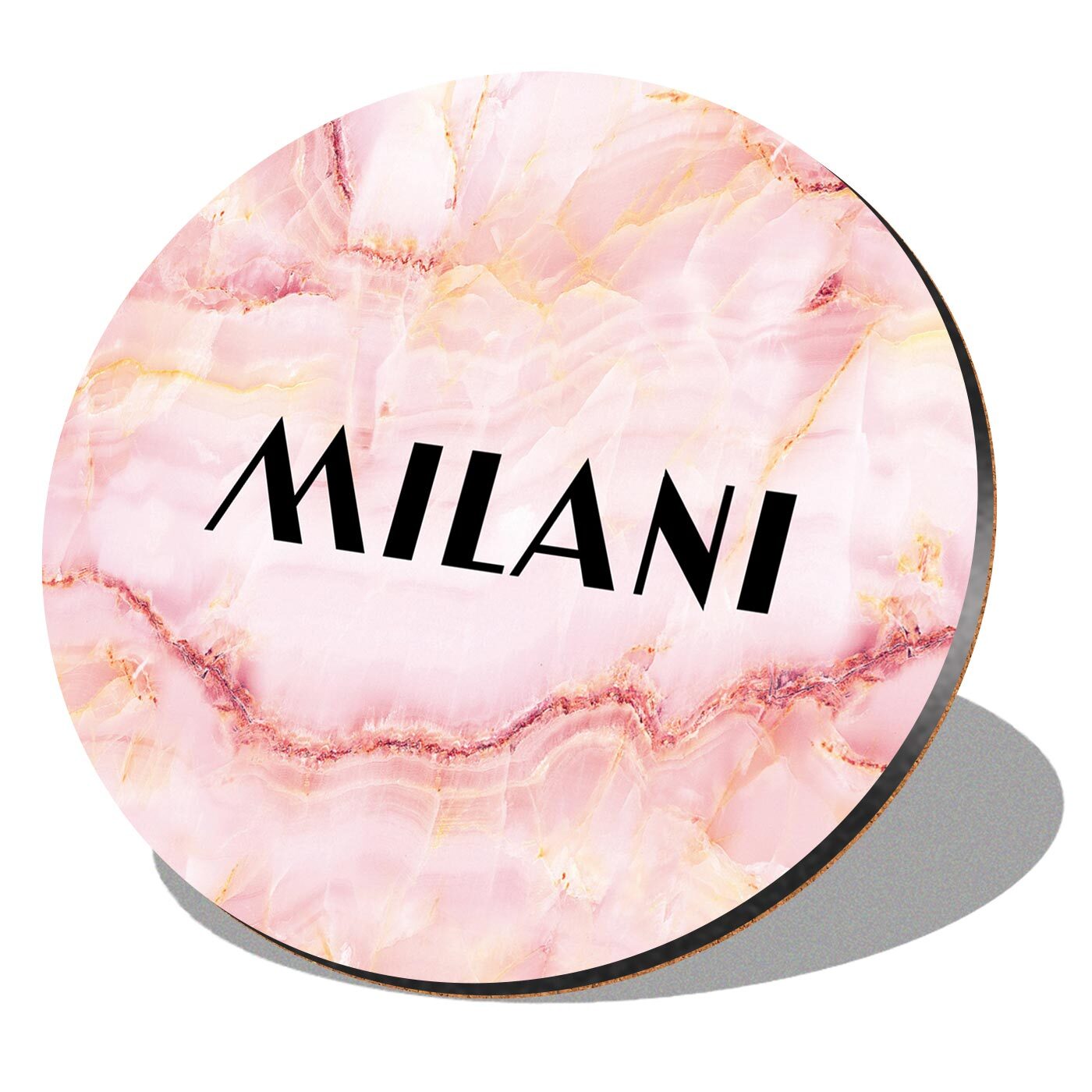 1 x Round Coaster - Name Milani Marble Stone Texture Lettering #277273 ...