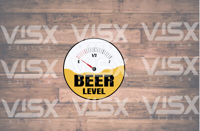 Beer Level Empty Funny Vinyl Sticker Joke Sarcastic Laptop Hard Hat ...