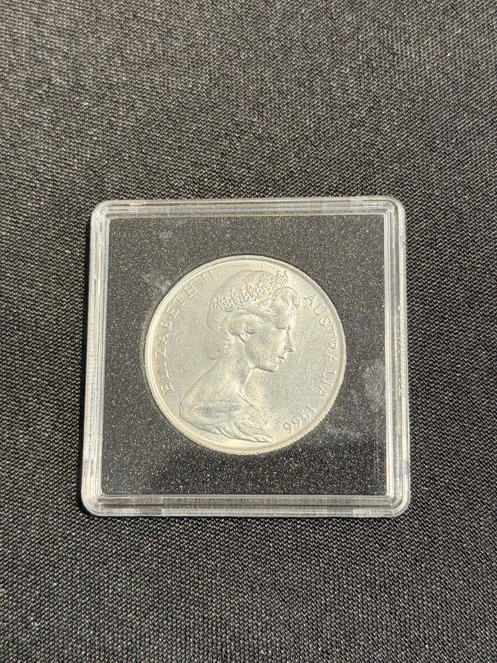 1966 Australia Round Fifty Cent - 50c coin - 80% Silver In Black ...