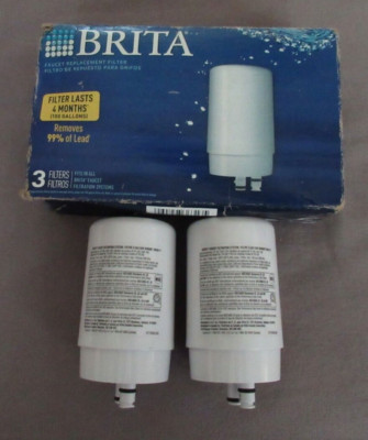 2 Pack BRITA WHITE Faucet Replacement Filters Each Lasts 4 Months (100 ...