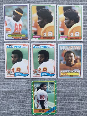 Rare Jimmie Giles Tampa Bay Buccaneers All Pro 7-Card Lot Topps 1980 ...