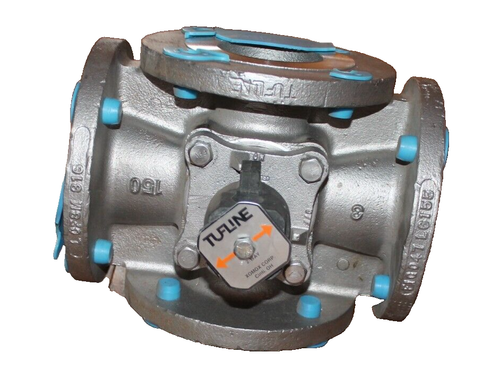 Tufline 047-2-6-P1-W Steel Flanged Plug Valve 3 inch 4-way NEW | eBay