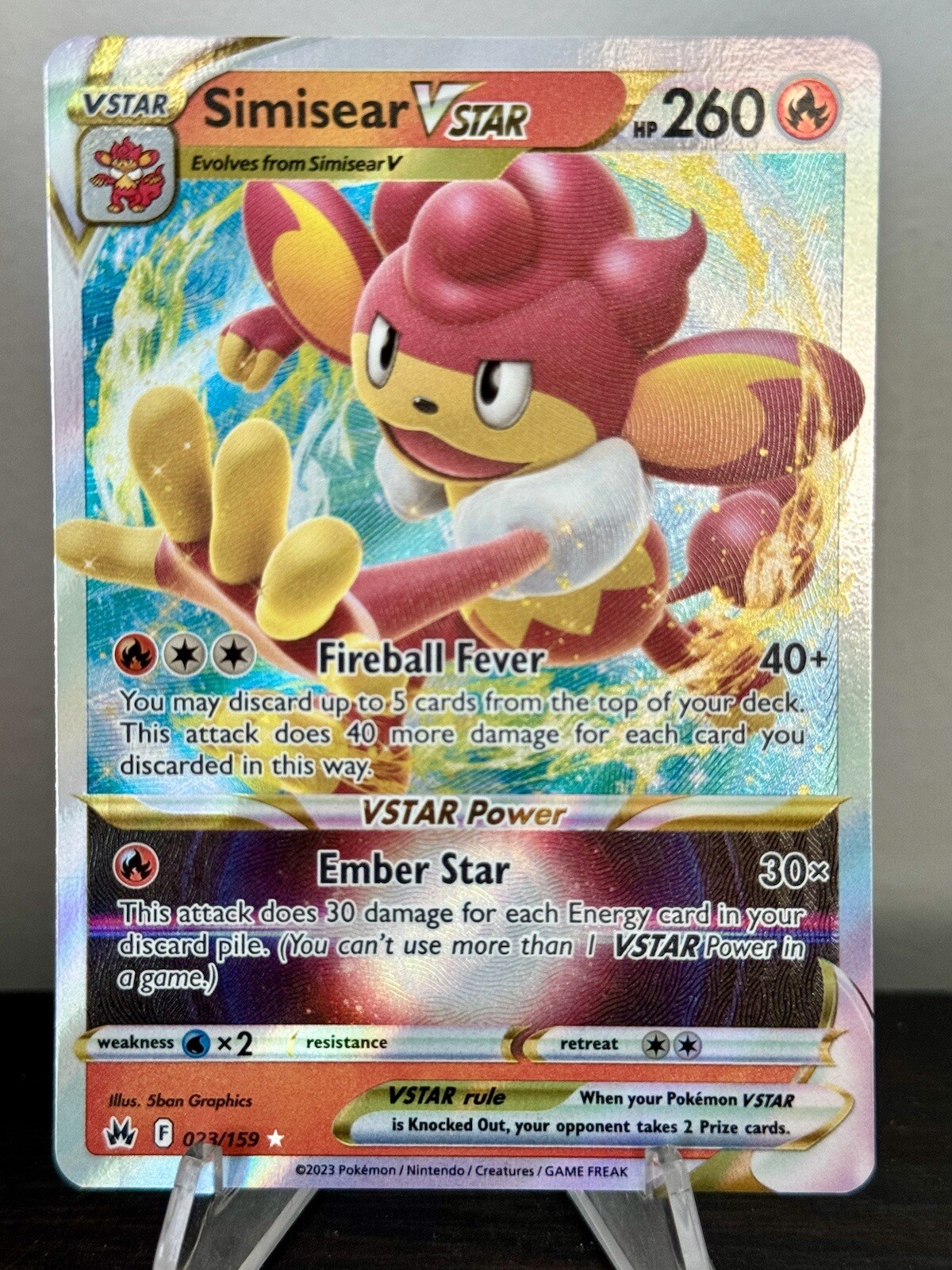 Pokémon TCG Simisear VSTAR Crown Zenith 023/159 Holo Ultra Rare | eBay