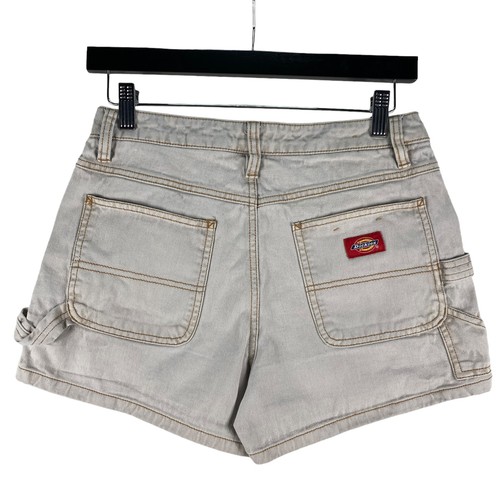 Dickies Womens Light Grey High Cut Carpenter Denim Shorts W26 | eBay ...