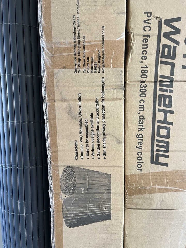 Dark Grey, PVC Fence 180 x 300 cm | eBay UK