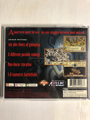 PS1 Playstation 1 RPG Original Tactics Ogre rear case artwork cover ...