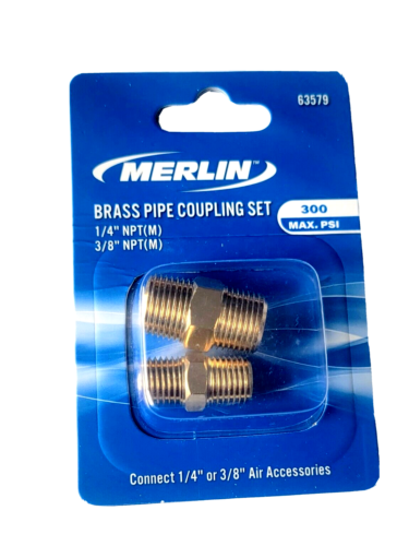 BRAND NEW MERLIN Male Brass Pipe Coupling Set 2 Piece (USA SELLER) SALE ...