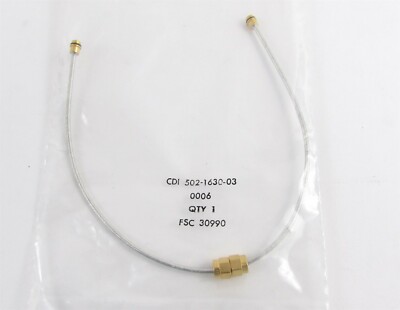 10" RF Coax Microwave Silver Flex Cable, SMA Gold Contacts Tensolite ...