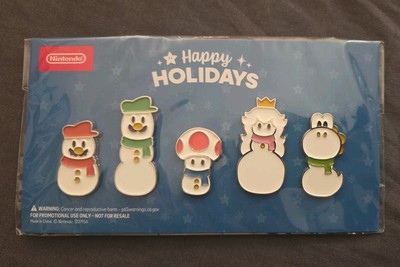 Nintendo Mario Happy Holidays 2024 Snowman Exclusive Pin Set of Five ...