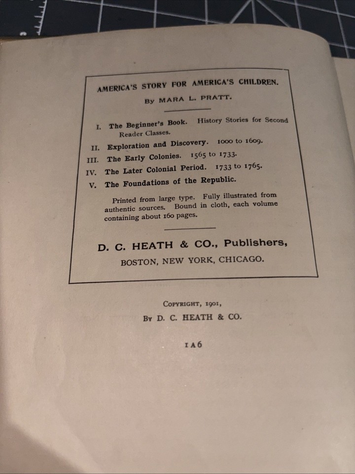 America's Story for Children Mara Pratt V.3 The Early Colonies 1901 | eBay
