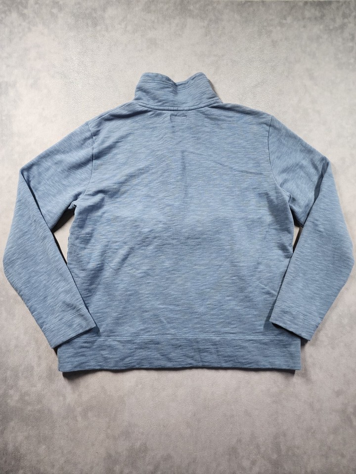 L.L. Bean Signature Sweatshirt Men's Large Blue Button Anorak Pocket ...