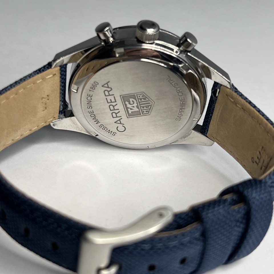 39mm Steel Tag Heuer Carrera 37 Jewels Chronograph Automatic Date Watch ...