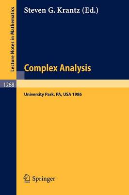 Lecture Notes in Mathematics Ser.: Complex Analysis : University Park ...