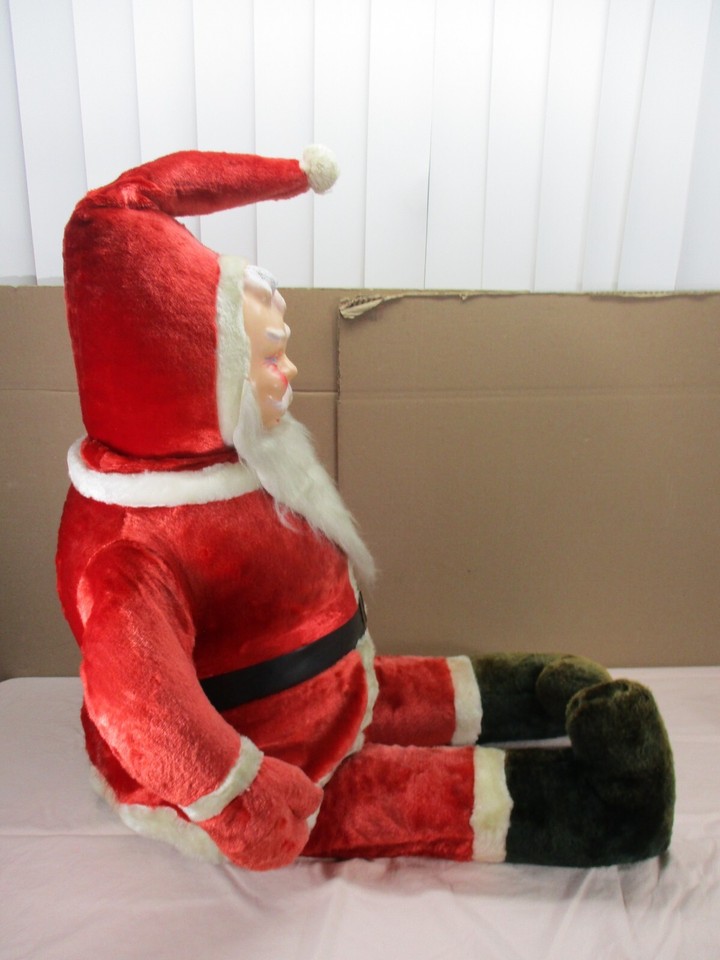 Vtg RARE 1940's-50's HUGE 4 Foot Stuffed Santa Claus Store Display ...