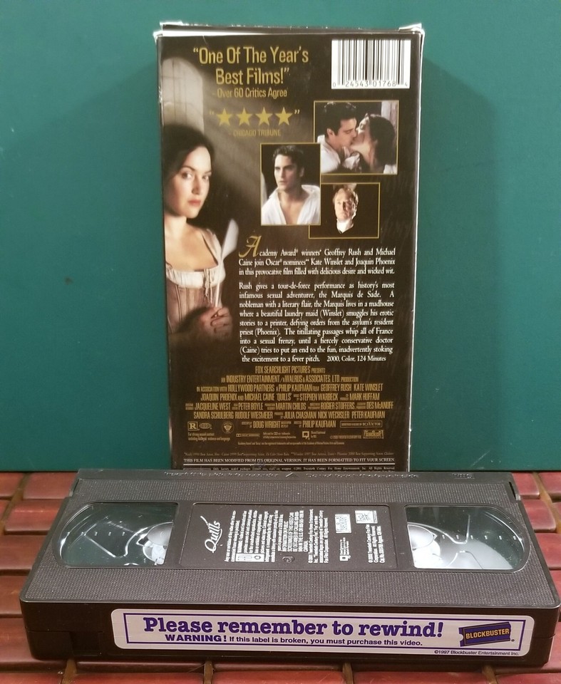 Quills Joaquin Phoenix Kate Winslet Geoffrey Rush Marquis De Sade VHS ...