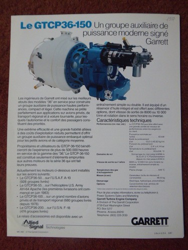 1987 DOCUMENT PUB GARRETT GTCP36-150 APU AUXILIARY POWER UNIT | eBay
