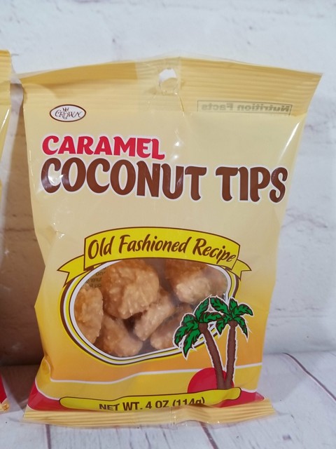 ONE (1) POUND CROWN CARAMEL COCONUT TIPS OLD FASHIONED RecipeY GLUTEN ...