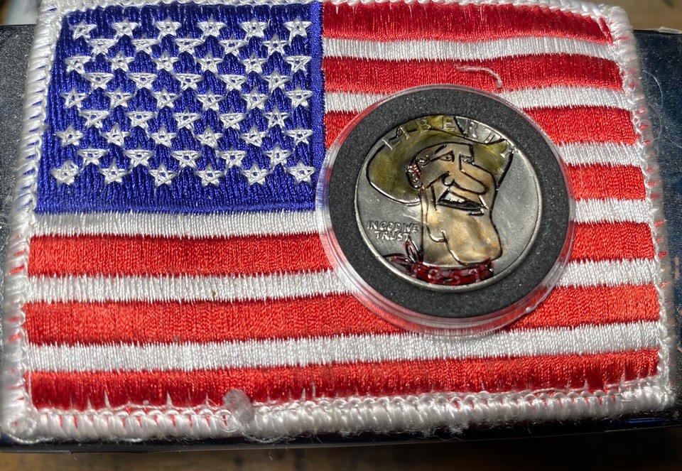 Hand Engraved Hobo Coin Quarter (1965) JOHN WAYNE D-DAY !!! | eBay