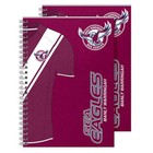 Manly Warringah Sea Eagles NRL Set of 2 Notebooks (A5 120 Page Notebook ...