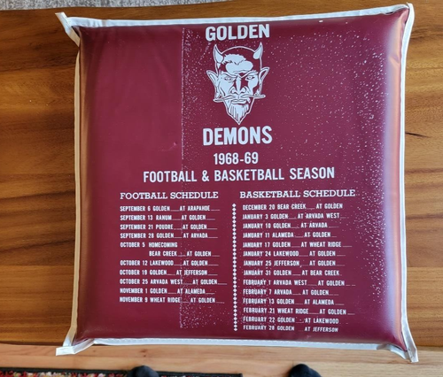 1968-69 Golden Demons-Colorado-Football-Basketball Stadium Seat-W ...