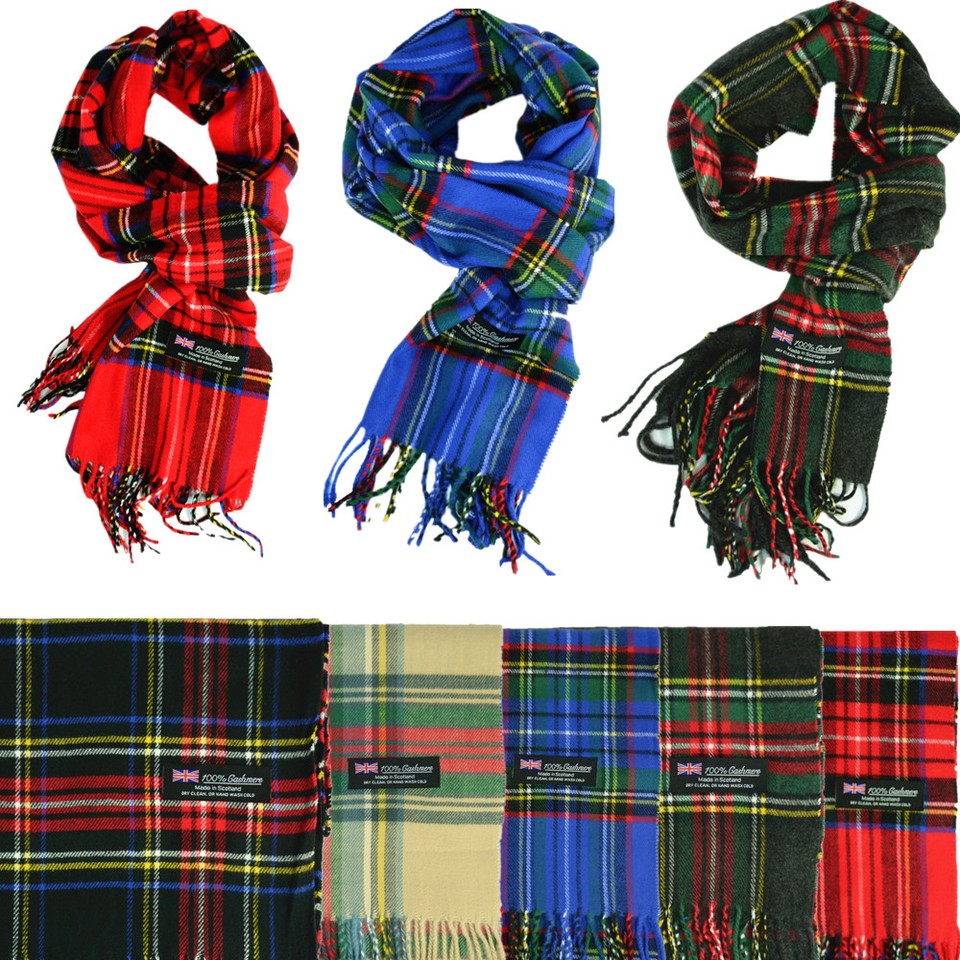 Women Royal Stewart SCOTLAND 100% CASHMERE Scarf Winter Scarves Check ...