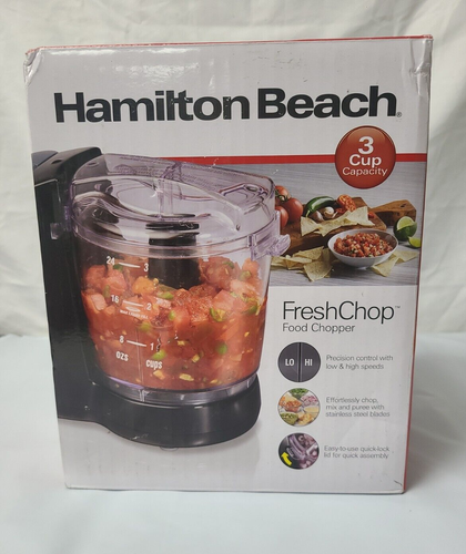 Hamilton Beach 3 Cup Fresh Chop Mini Food Chopper Black 72603 FREE ...