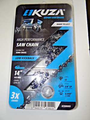 KUZA 14 Inch Chainsaw Chain 3 Pack - .050" Gauge, 3/8" SAVE TIME WITH 3 ...