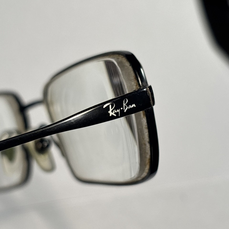 Ray Ban Titanium Eyeglasses Frame RB 8610 1012 Black Mens Rectangle 52 ...