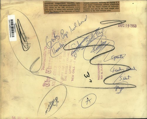 1968 Press Photo Chuck Knowles signs with University of Southwestern ...