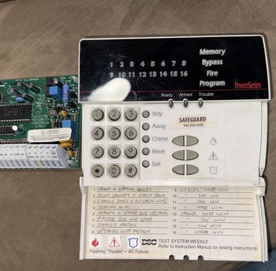 👍 Great Condition DSC PC5010 Alarm System PowerSeries Board & PC5516Z ...