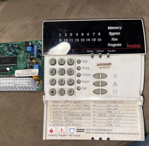 👍 Great Condition DSC PC5010 Alarm System PowerSeries Board & PC5516Z ...