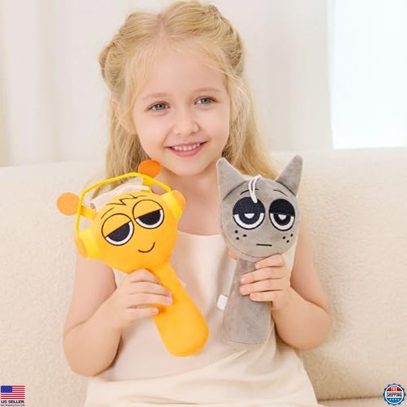 2PCS 9" Sprunky Plush Horror Game Toys, Soft Stuffed Pillows, Gray ...