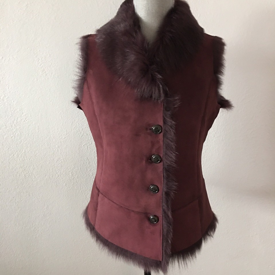 UGG Toscana Fur Shearling Vest Port Size M Medium Women's *Reversible ...