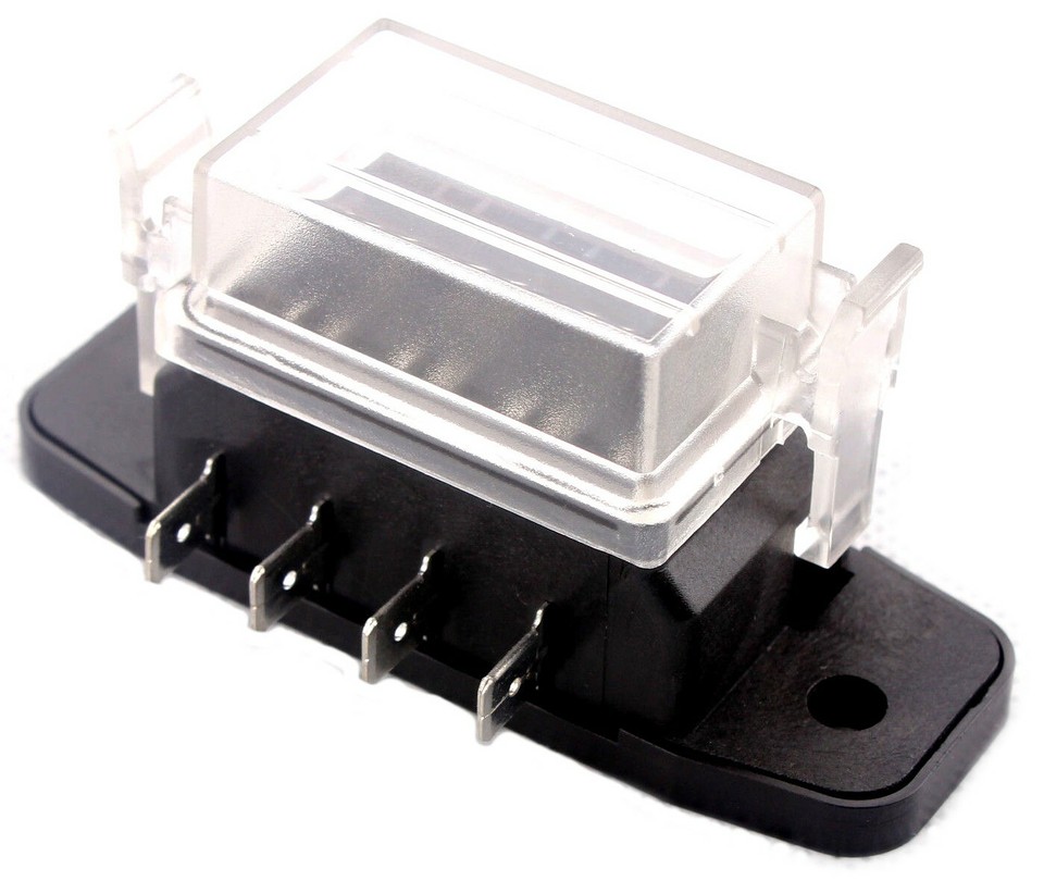 1 ATC ATO Blade Fuse Splitter 12V/24v 4 Way Circuit Auto Fuse Box Block ...