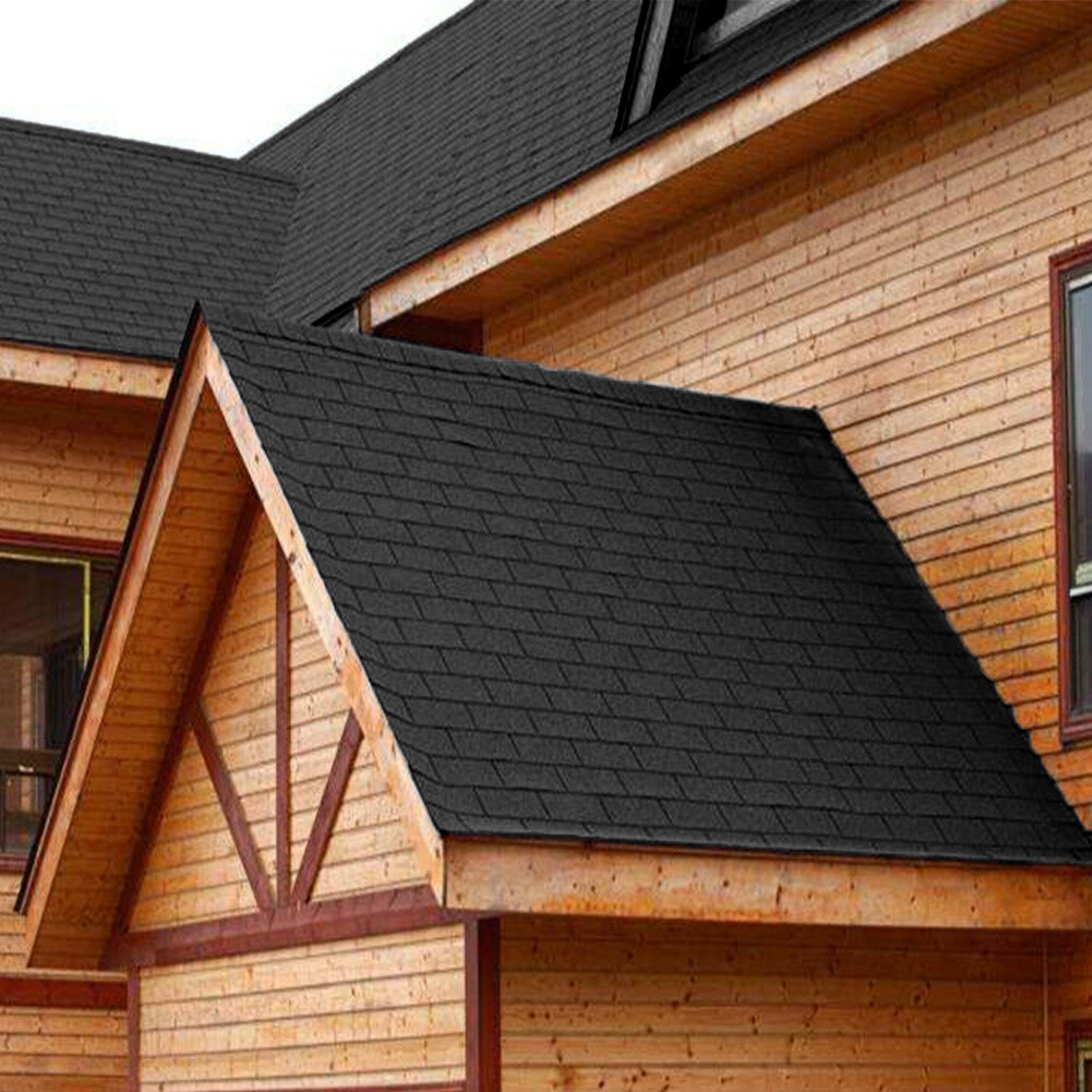 Black Asphalt Roof Shingles Self-Adhesive Sheds Arbour Roofing Felt ...