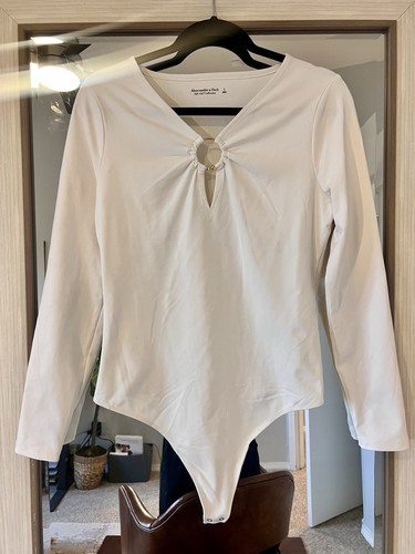 Abercrombie and Fitch long sleeve Seamless fabric Keyhole Bodysuit size ...