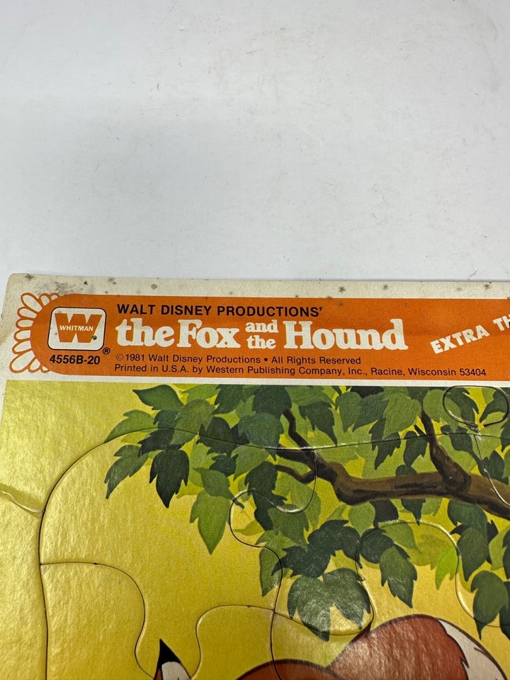 VTG Whitman 1981 Walt Disney The Fox And The Hound Frame-Tray Puzzle ...