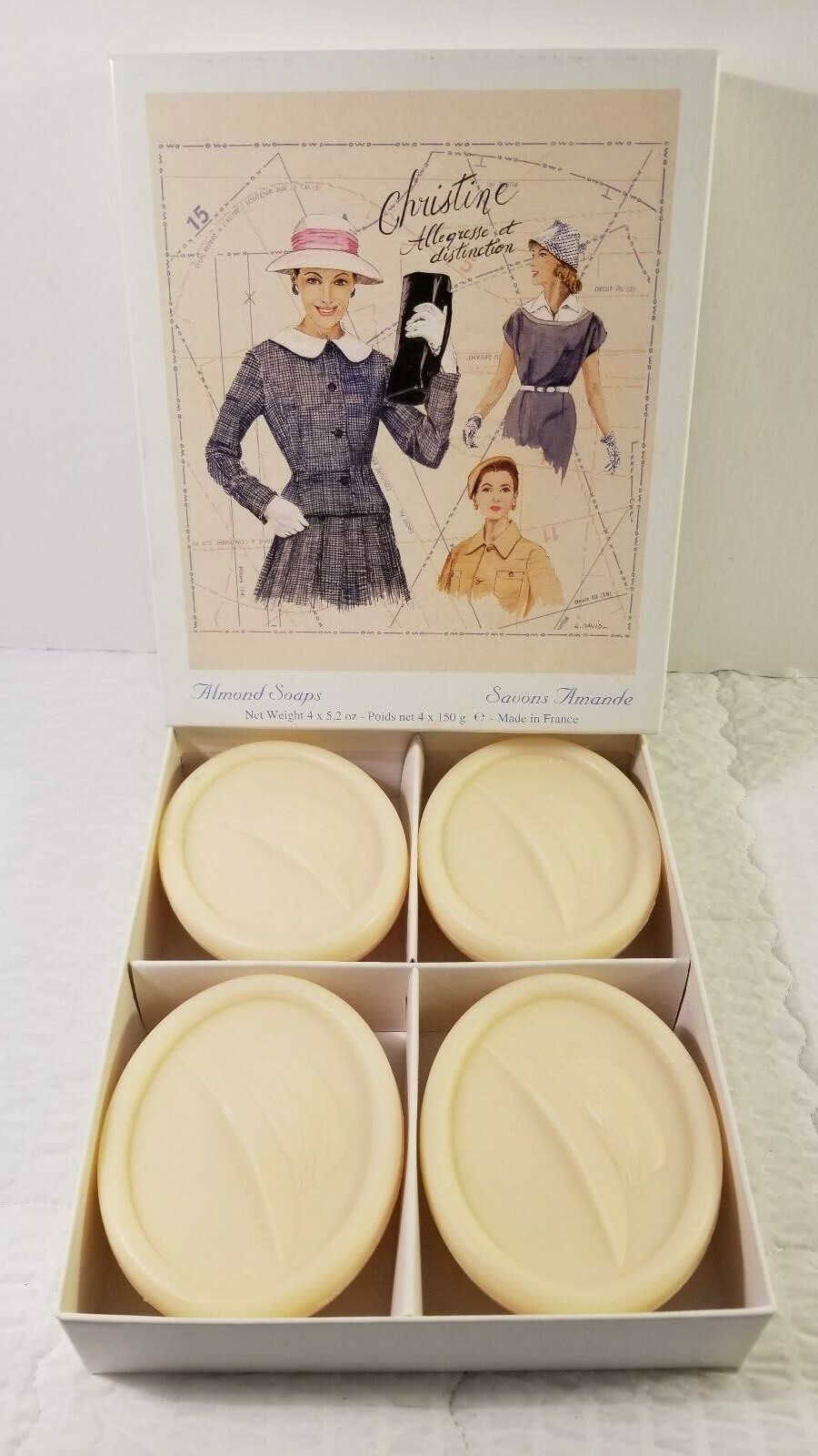 Box of Four Delicately Perfumed Almond Soaps - Christine- Made in ...