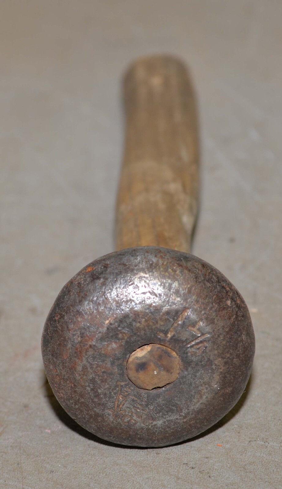 Rare antique Macadam knapping hammer Plumb anchor logo 1 1/4 lb head ...