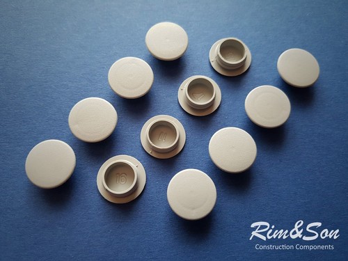 (Pack 50 pcs) Gray Screws Head Cap Cover 13 mm Blind Dome Push Fit ...