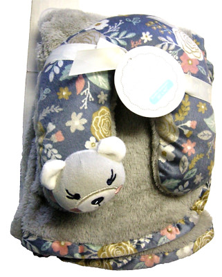 Baby Blanket & Head Support, Bear & Floral Design By Petite L'Amour, 30 ...