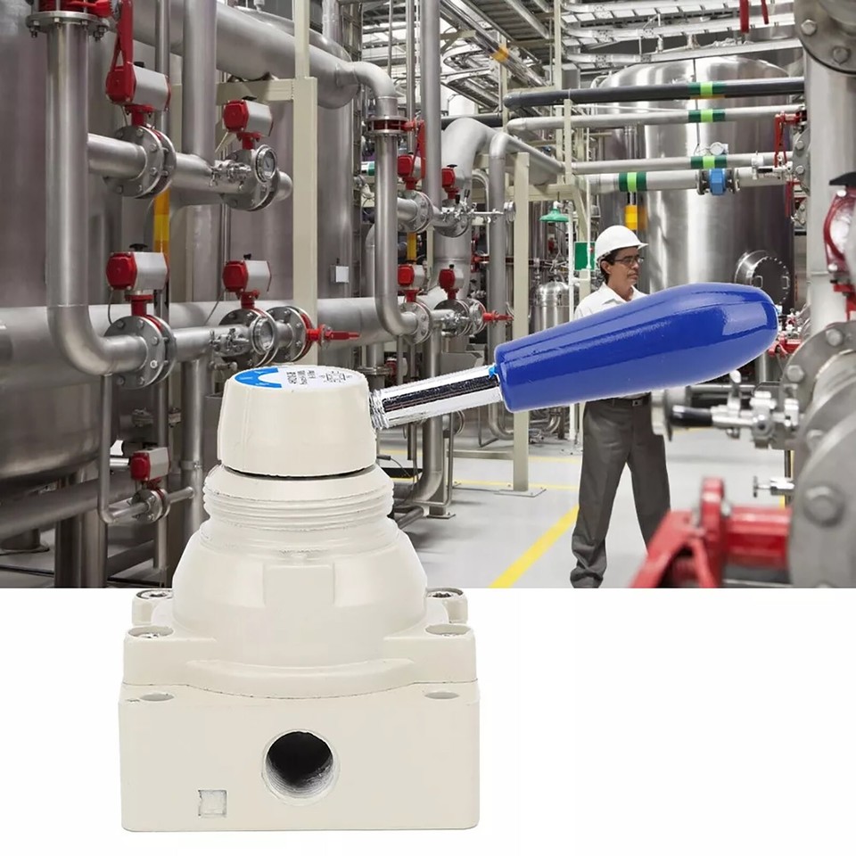 Air Valve 4 Way 2 Position 1/4in NPT Hand Lever Direct Action Pneumatic ...