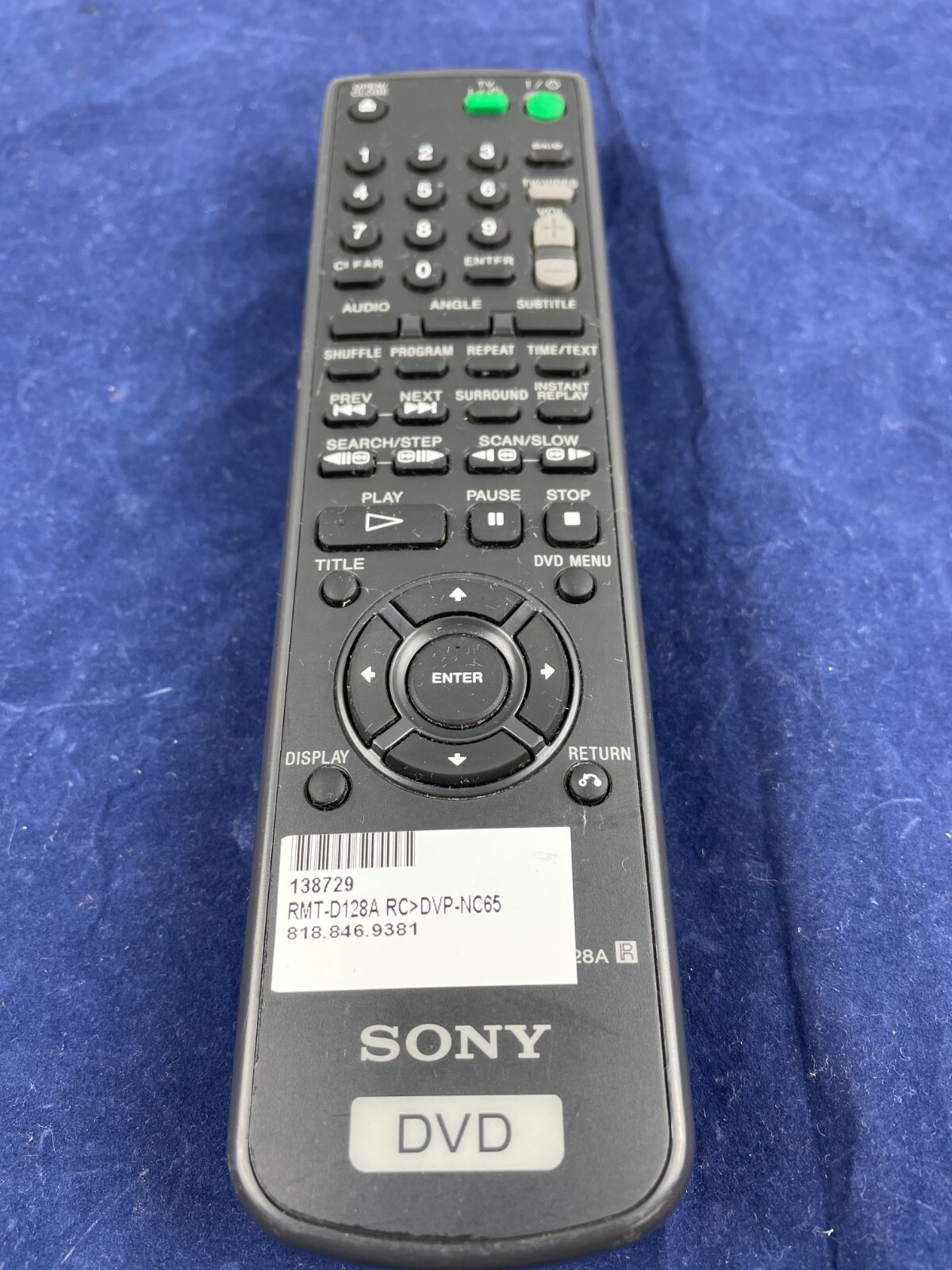 Genuine Sony RMT-D116A Remote for Sony CD DVD Player DVP-S365 DVP-S560D ...