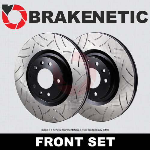 FRONT SET BRAKENETIC Premium GT Slotted Brake Disc Rotors BNP20009.GT ...
