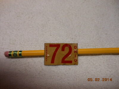 1972 Ohio, Sandusky County, automobile license plate tag sticker. | eBay