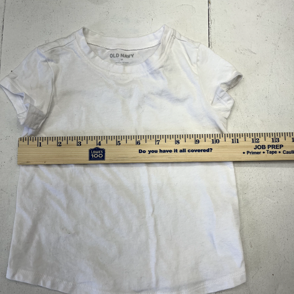 Old Navy Basic White Cotton Crewneck Short Sleeve T-Shirt Girls Size 2T ...