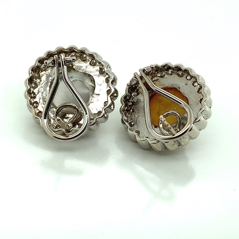 14K White Gold Moby Pearl Earrings | eBay