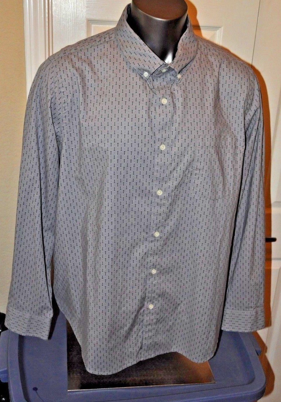 Goodfellow Men's Long sleeve Northrop Button Front Hammer print Shirt ...