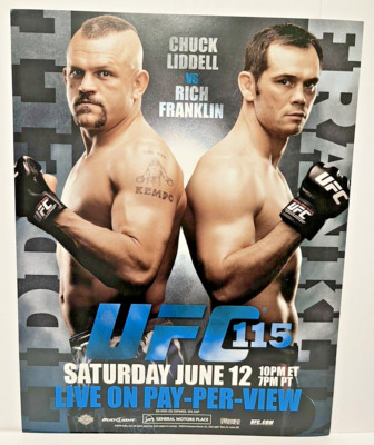 UFC 115 EVENT 8.5X11 INCH POSTER * LIDDELL vs. FRANKLIN * MMA BJJ ...